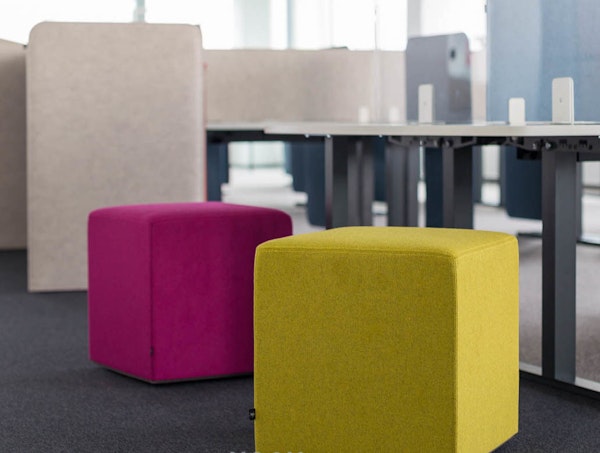 BuzziCube, upholstered sound-absorbing pouf | BuzziSpace