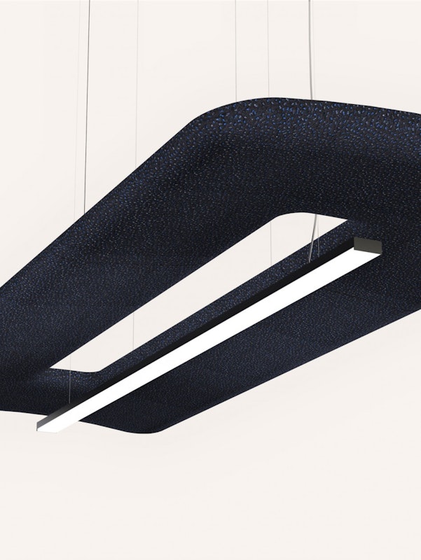 BuzziZepp LED, suspended acoustic shell with light | BuzziSpace