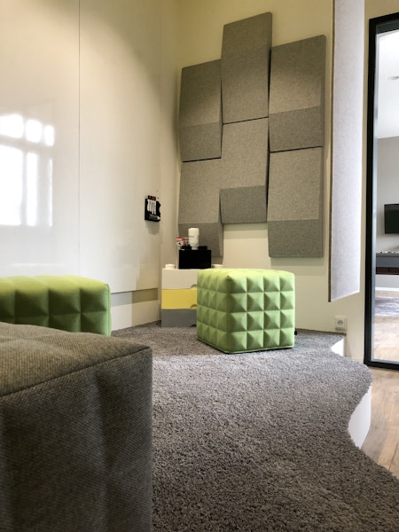 BuzziCube, upholstered sound-absorbing pouf | BuzziSpace