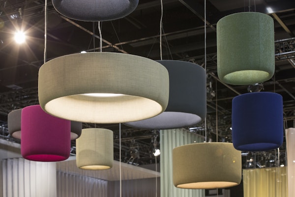 BuzziProp LED, cylindrical acoustic pendant lighting | BuzziSpace