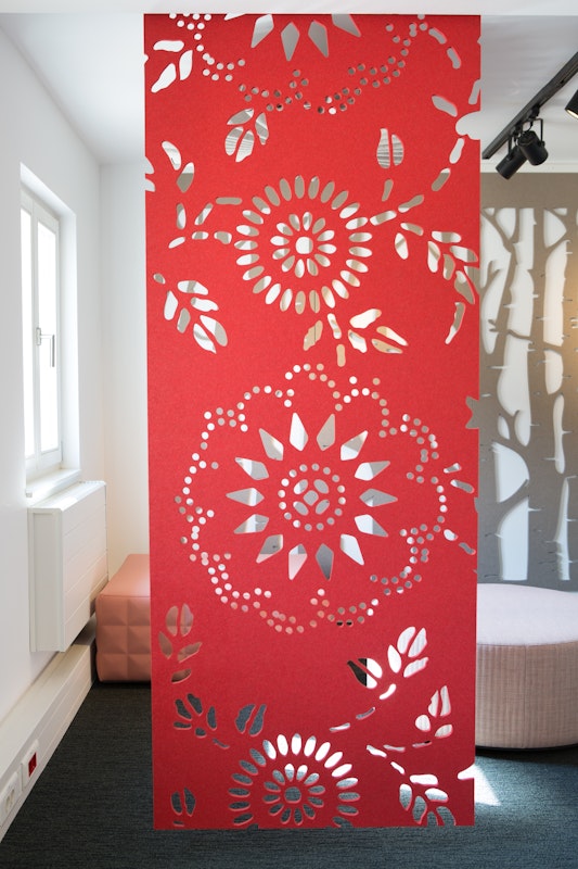 BuzziFalls, a playful hanging room divider | BuzziSpace