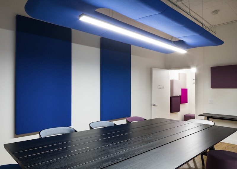 BuzziZepp LED, suspended acoustic shell with light | BuzziSpace