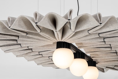 BuzziPleat Light, sculptural acoustic pendant lighting | BuzziSpace