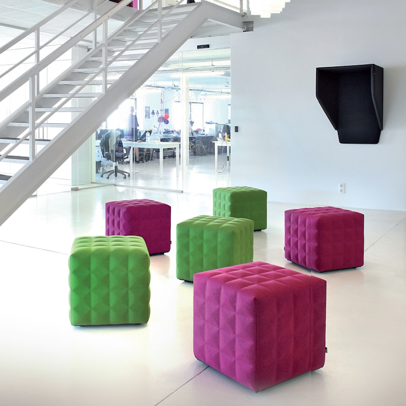 BuzziCube, upholstered sound-absorbing pouf | BuzziSpace