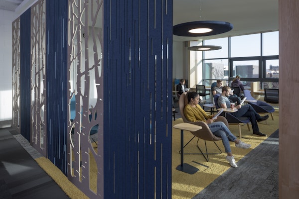 BuzziMoon, ceiling light with sound absorbing disk | BuzziSpace