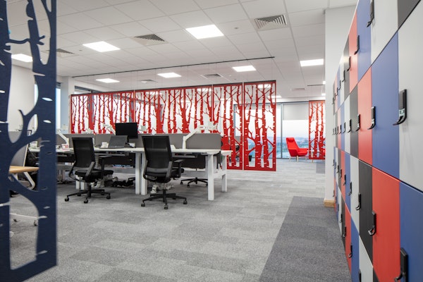 BuzziFalls, a playful hanging room divider | BuzziSpace