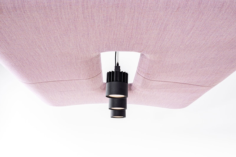 BuzziZepp LED, suspended acoustic shell with light | BuzziSpace