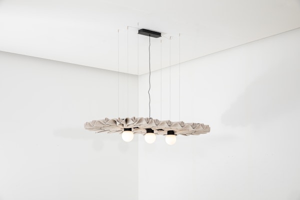 BuzziPleat Light, sculptural acoustic pendant lighting | BuzziSpace