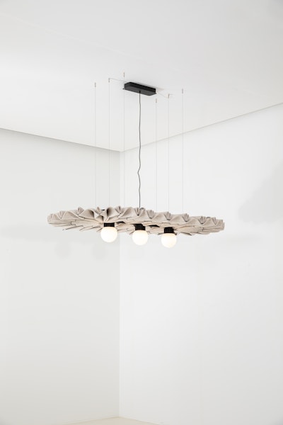 BuzziPleat Light, sculptural acoustic pendant lighting | BuzziSpace