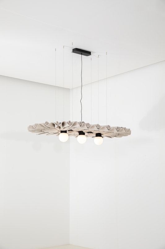 BuzziPleat Light, sculptural acoustic pendant lighting | BuzziSpace