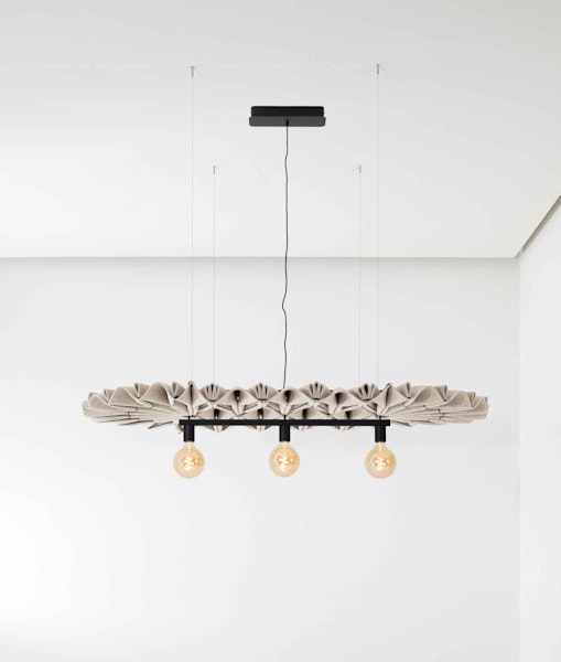 BuzziPleat Light, sculptural acoustic pendant lighting | BuzziSpace