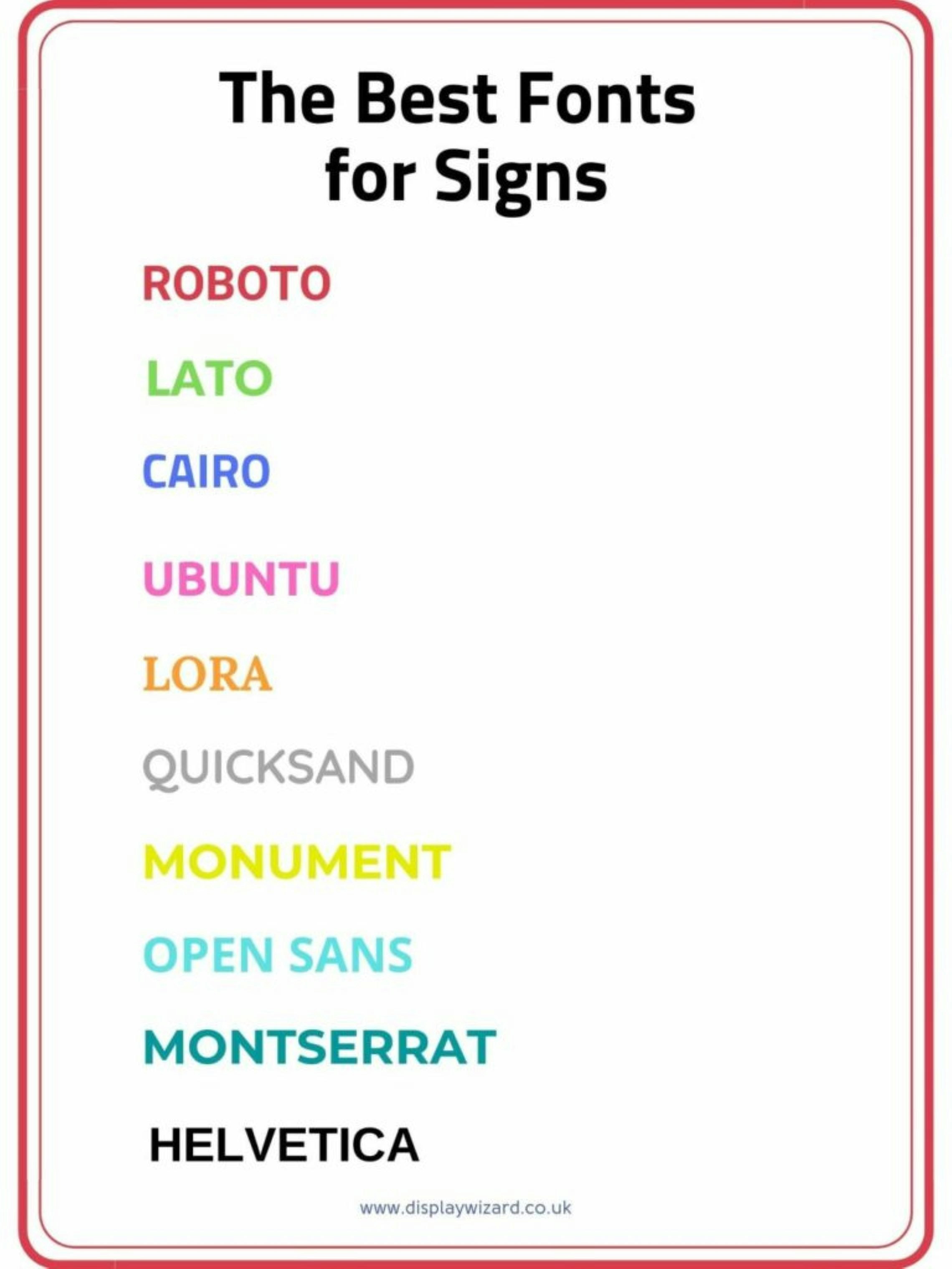 What are the Best Fonts for Signs? | Display Wizard