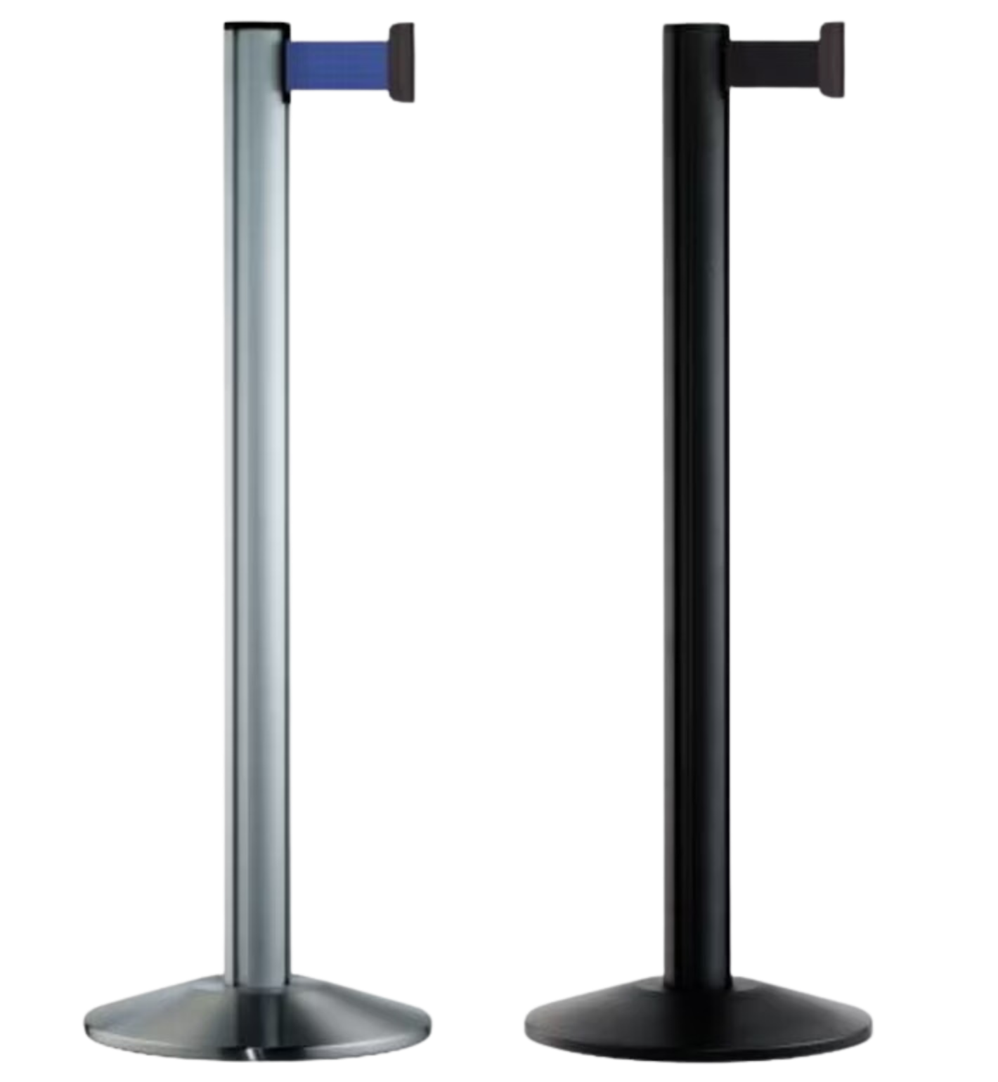 Premium Retractable Queue Barriers | Silver or Black Finish