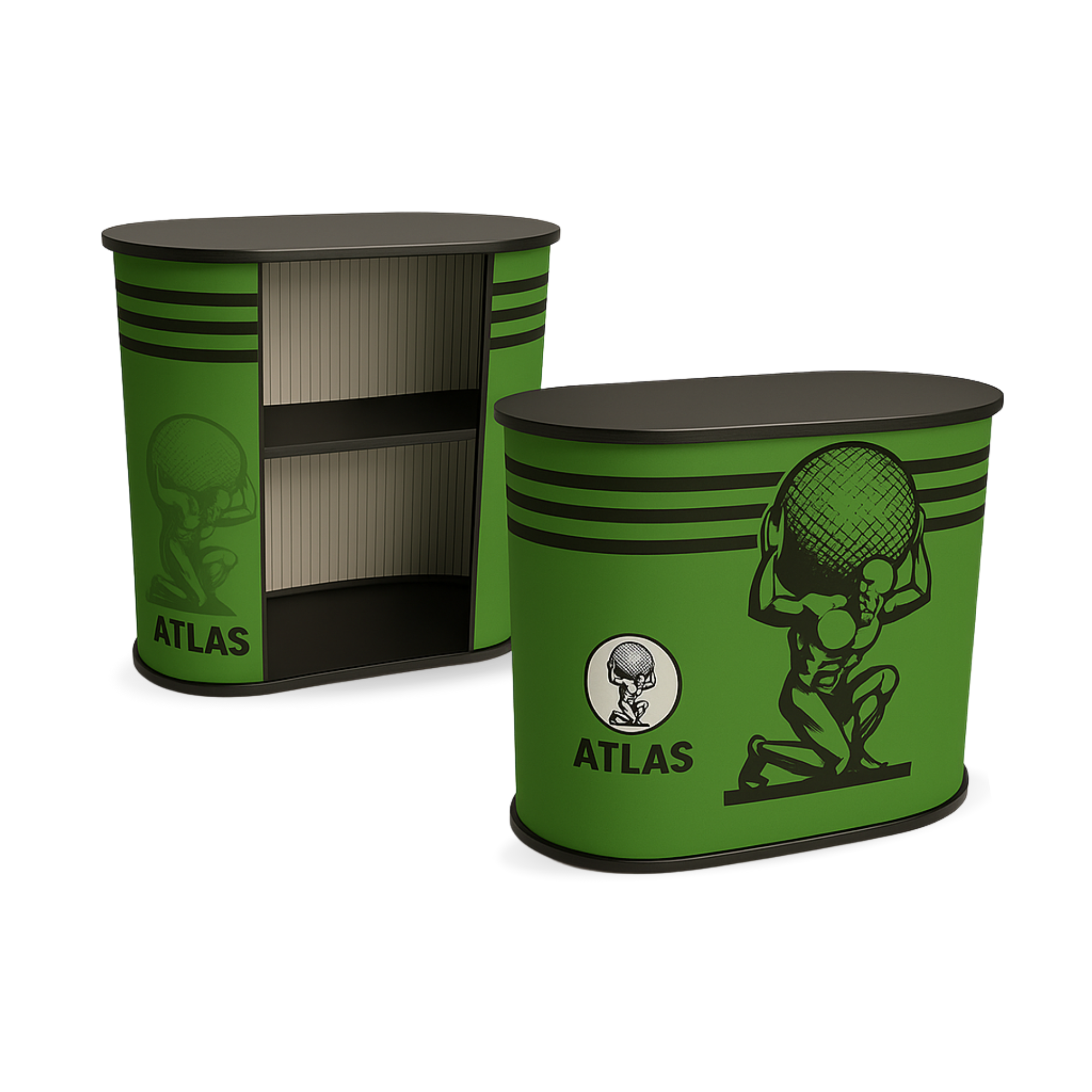 Atlas Curved Promotional Counter | Portable Exhibition Counter