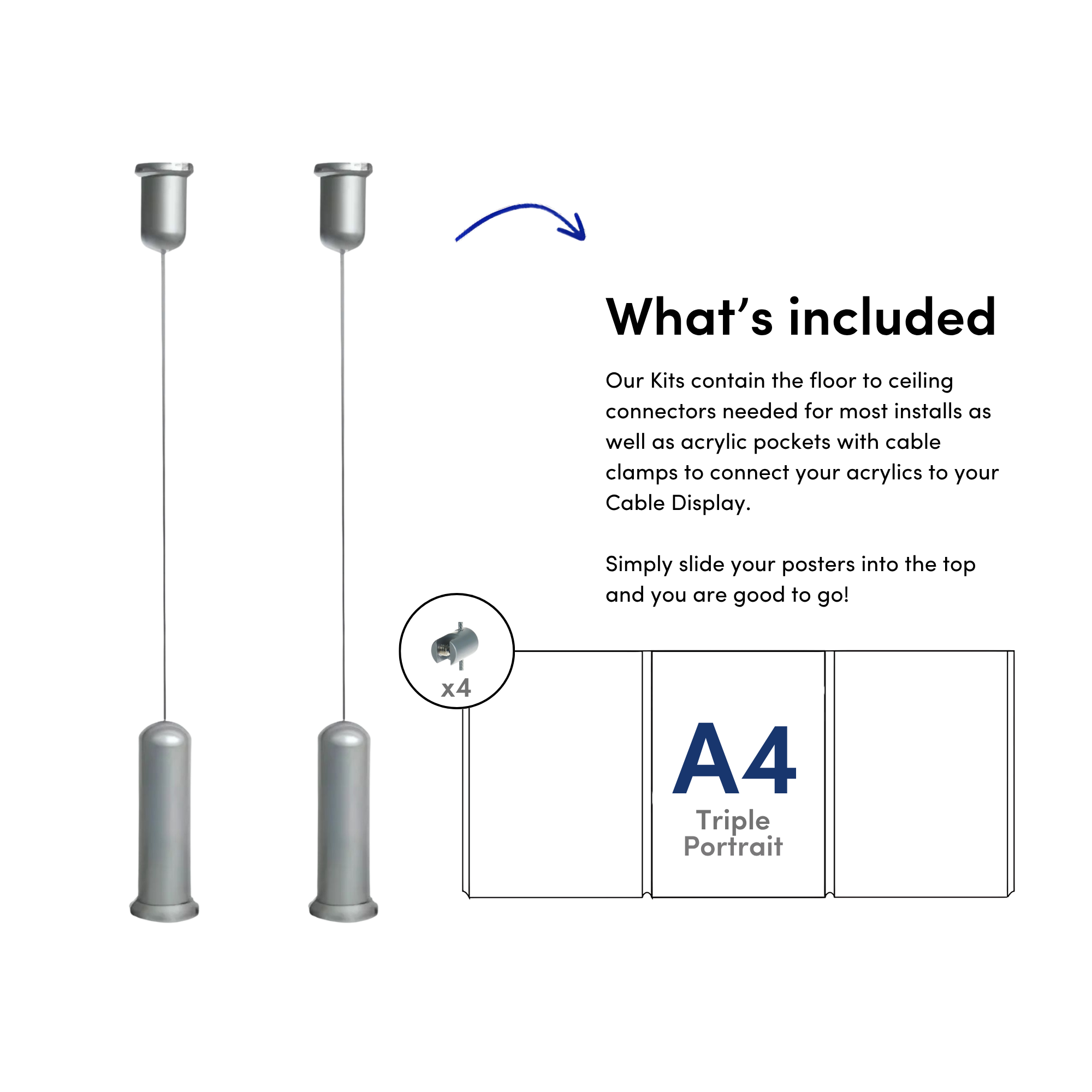 Triple Cable Display Kit | Triple Poster Estate Agent Display