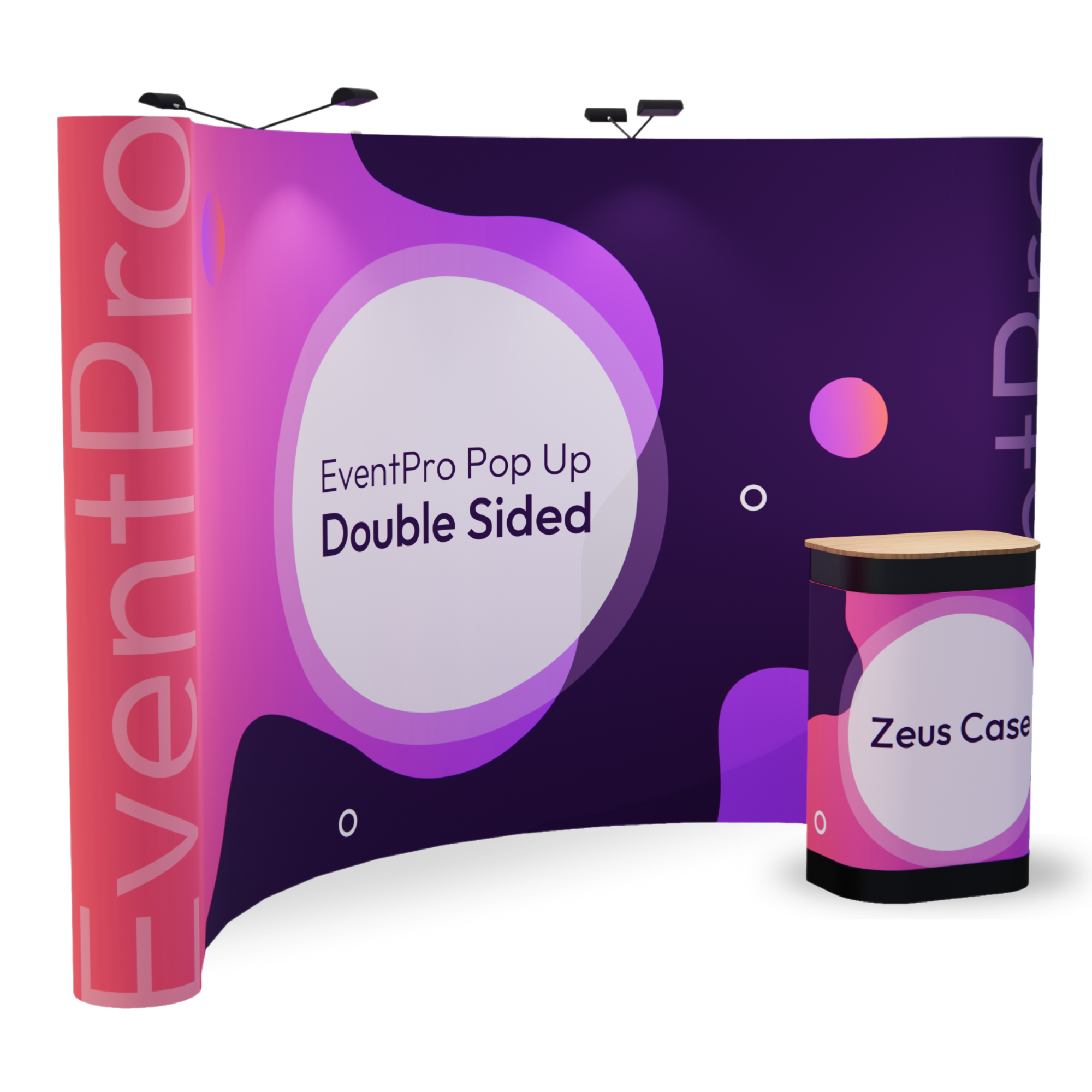 3x5 Curved Pop Up Display Stand | 3x5 Curved Double Sided Pop Up Stand