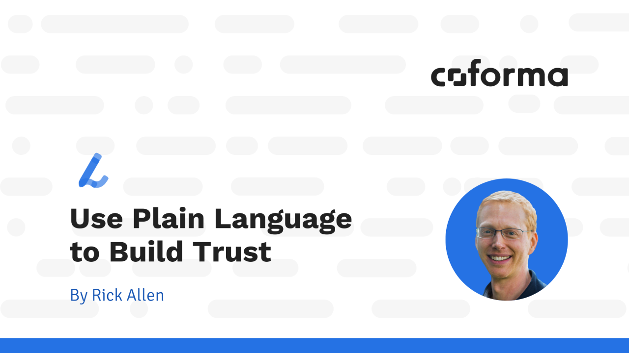 Use Plain Language to Build Trust - Blog - Coforma