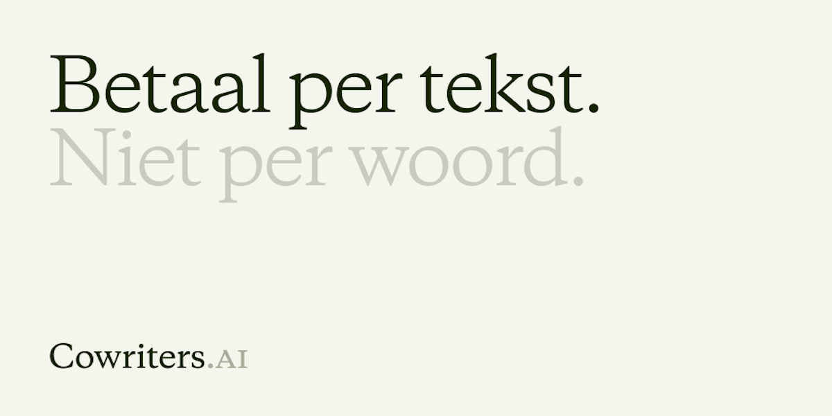 Vaste tarieven per tekst · Cowriters.ai