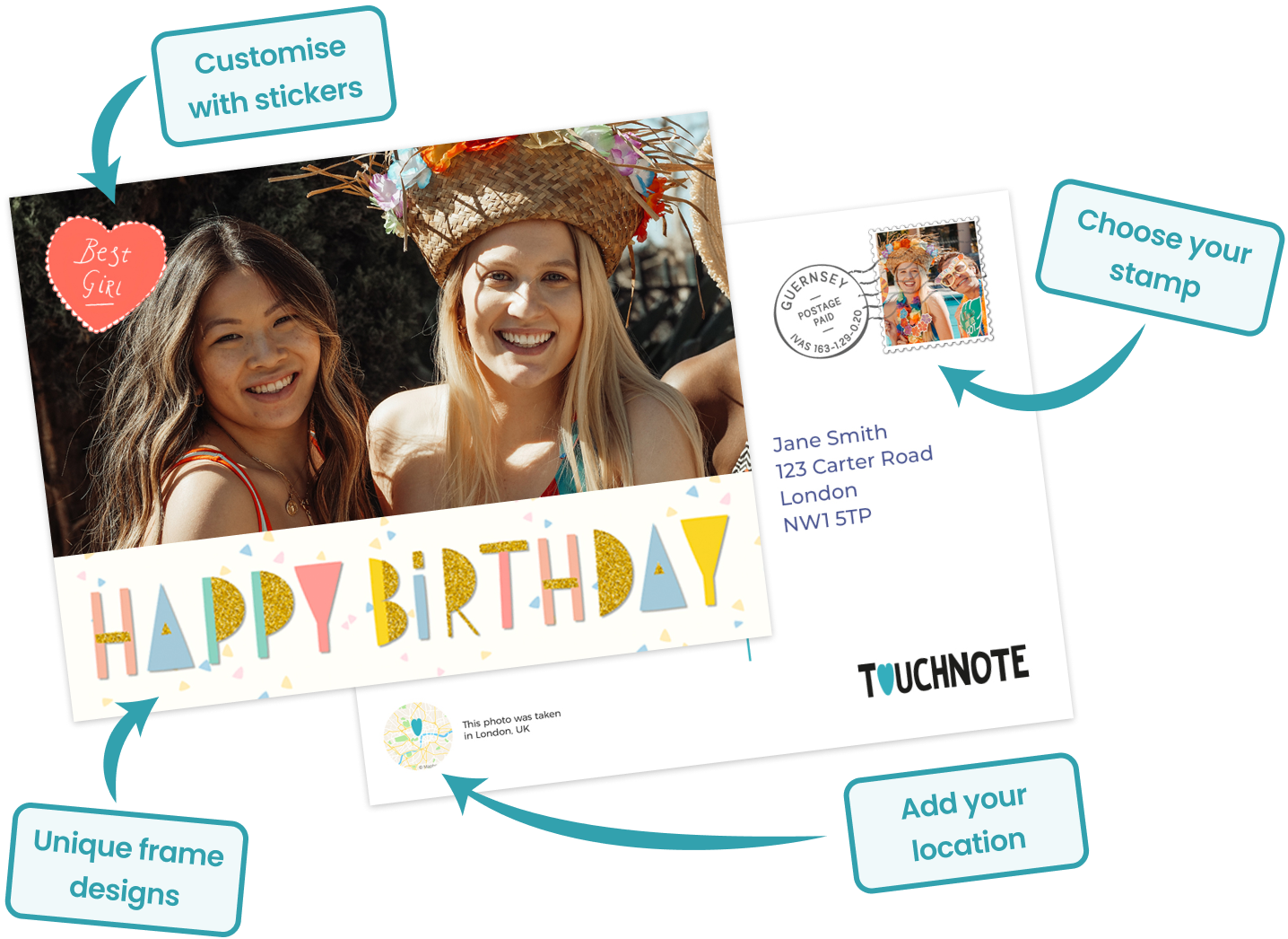 Personalized Postcards - Custom Photo Postcards | TouchNote