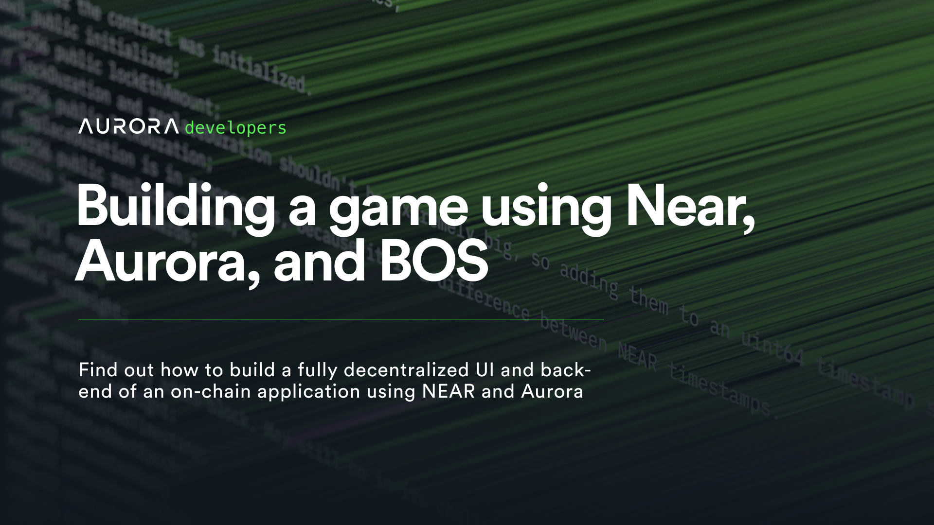 Building a game using Near, Aurora and BOS | Aurora Documentation