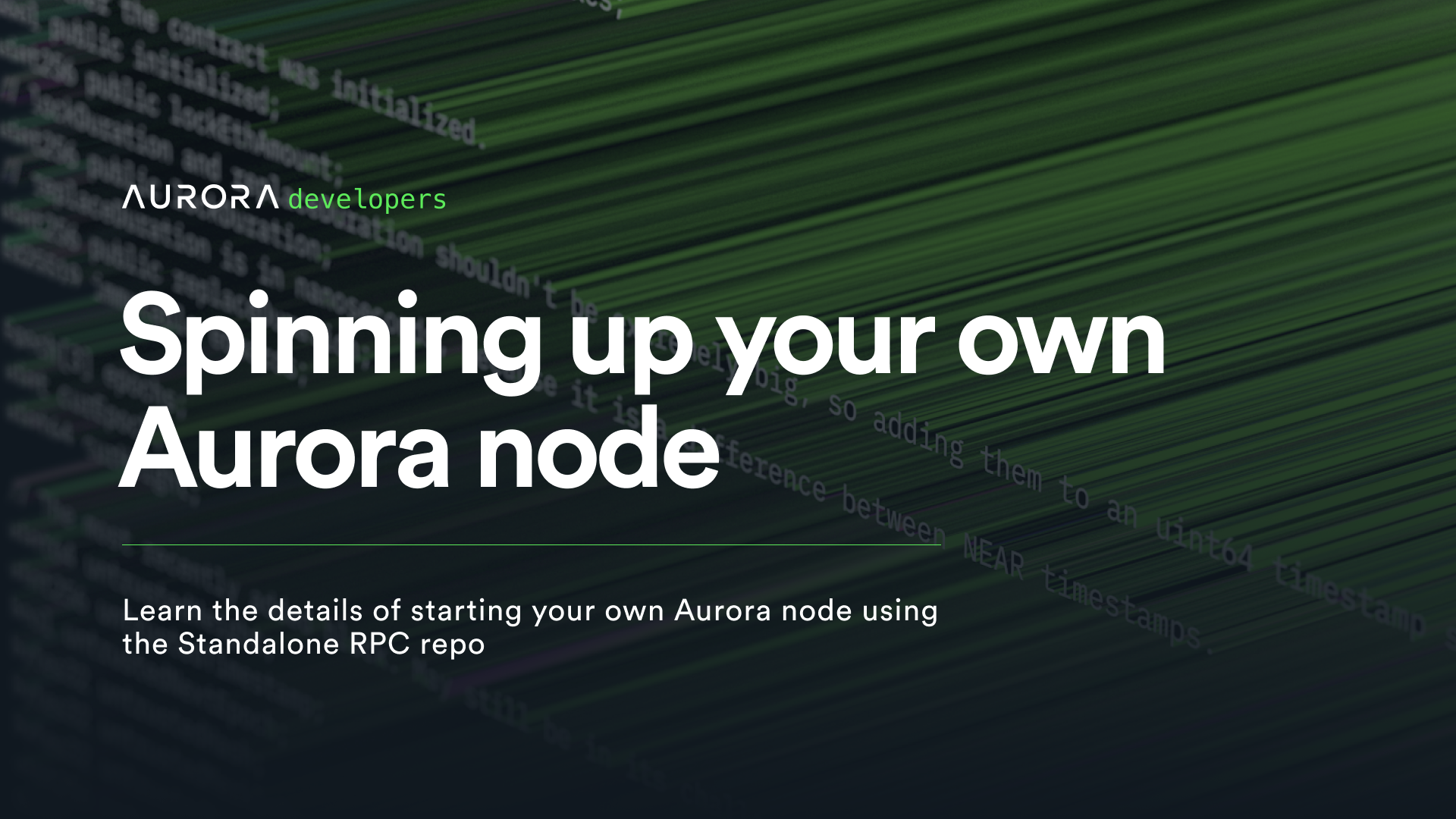 Spinning up your own Aurora node | Aurora Documentation