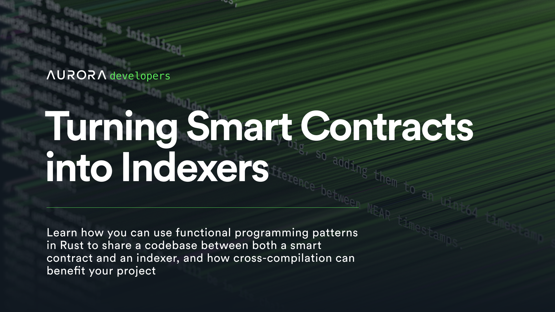 Turning Smart Contracts into Indexers | Aurora Documentation