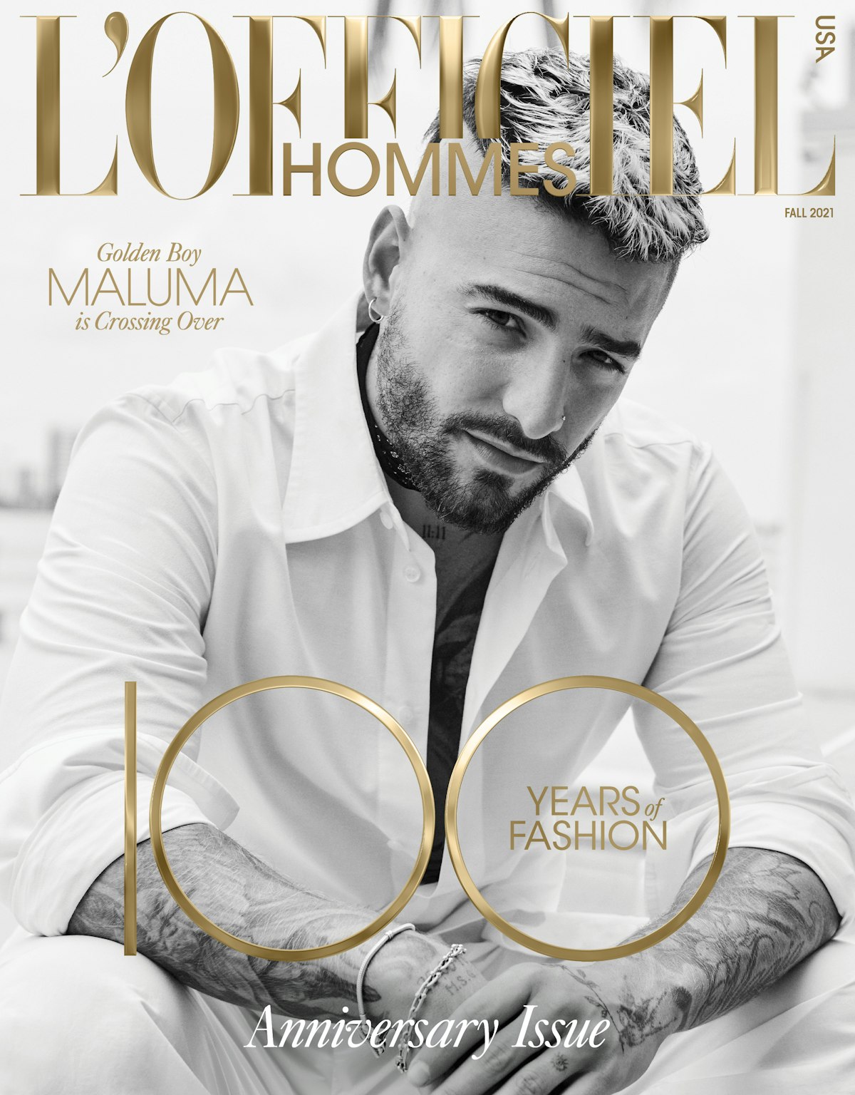 Maluma Covers L'OFFICIEL Hommes' 100th Anniversary Issue