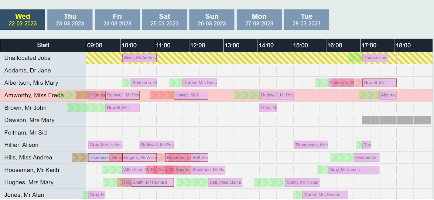 Rostering & home care schedules | Charitylog