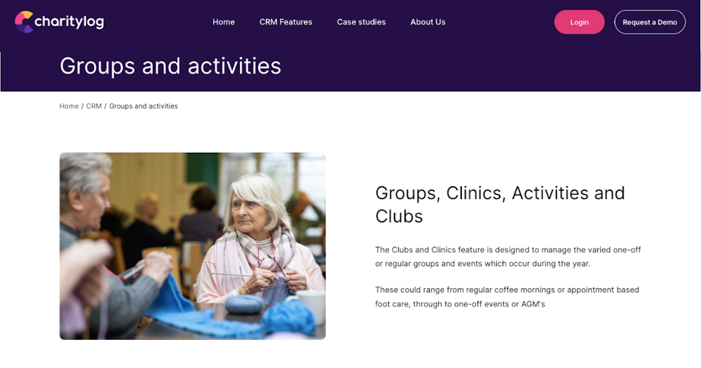Keep track of group activities and attendances | Charitylog