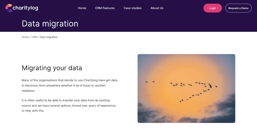 Data migration into Charitylog is often done | Charitylog