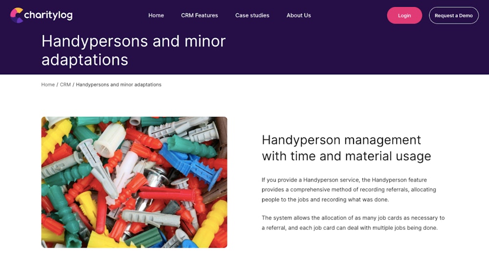 Handypersons and minor adaptations | Charitylog