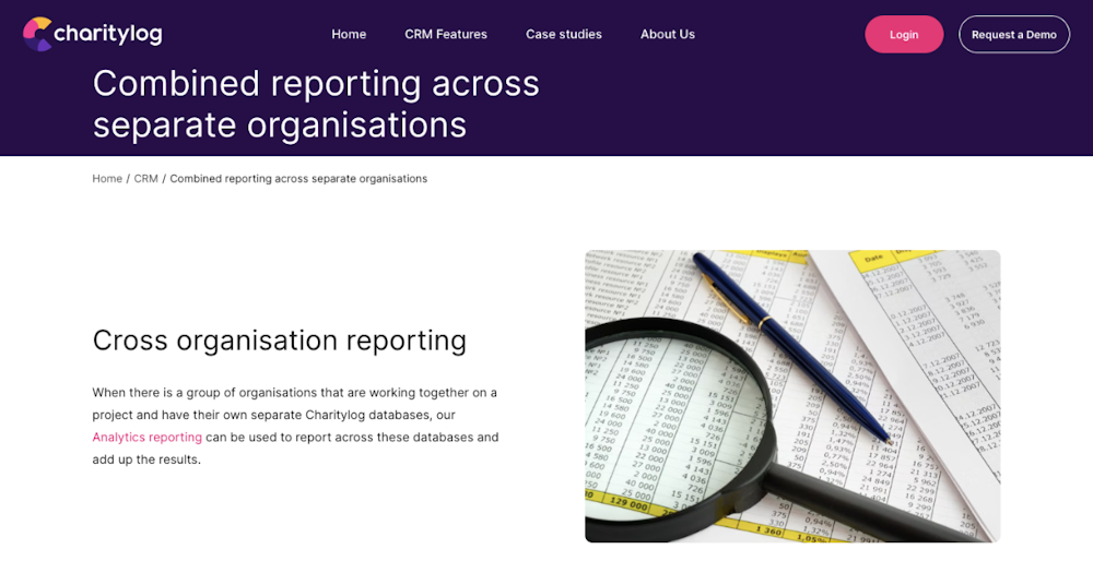 Combined reporting across separate organisations