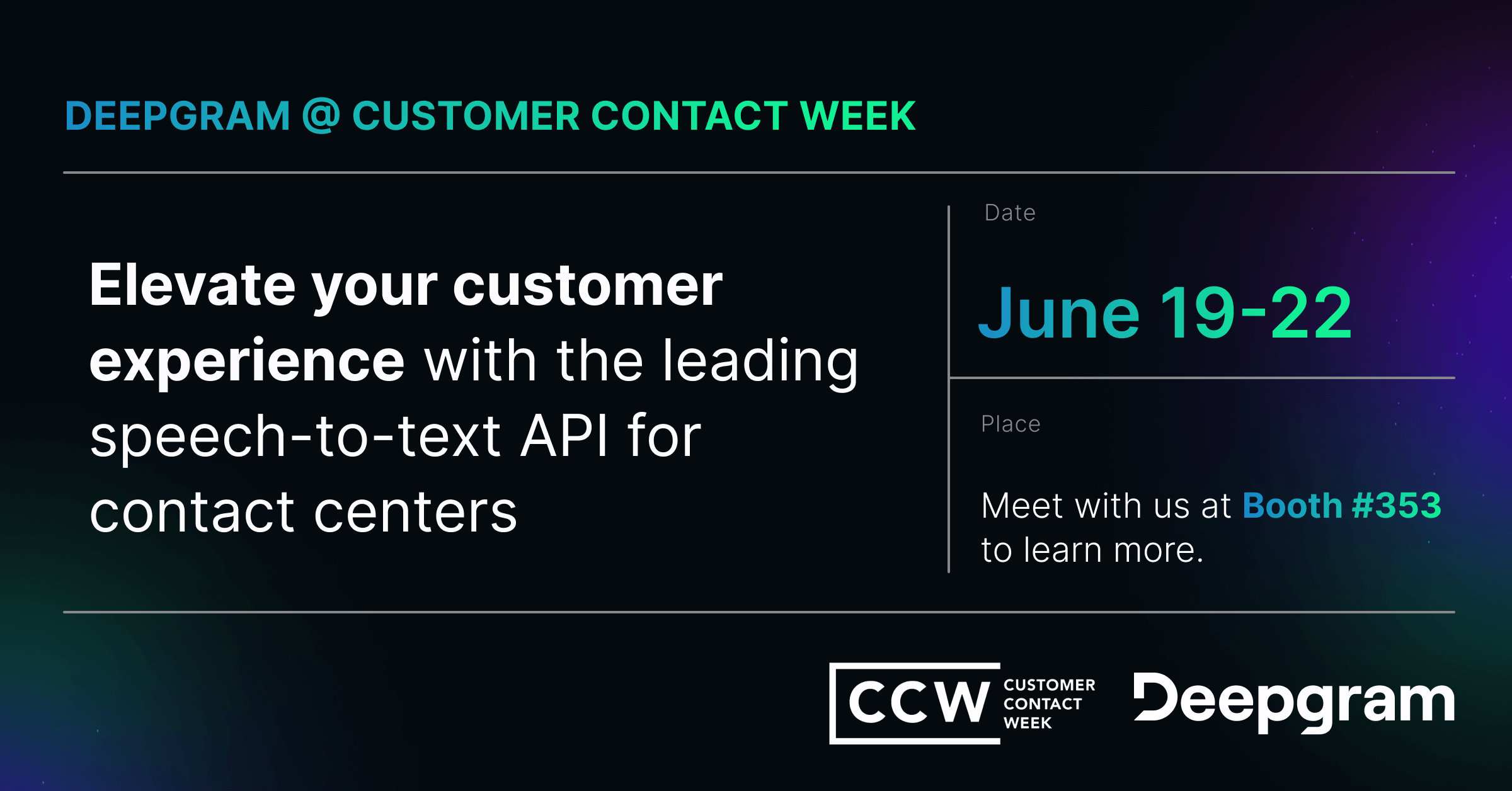 Deepgram @ Customer Contact Week 2023 | Deepgram