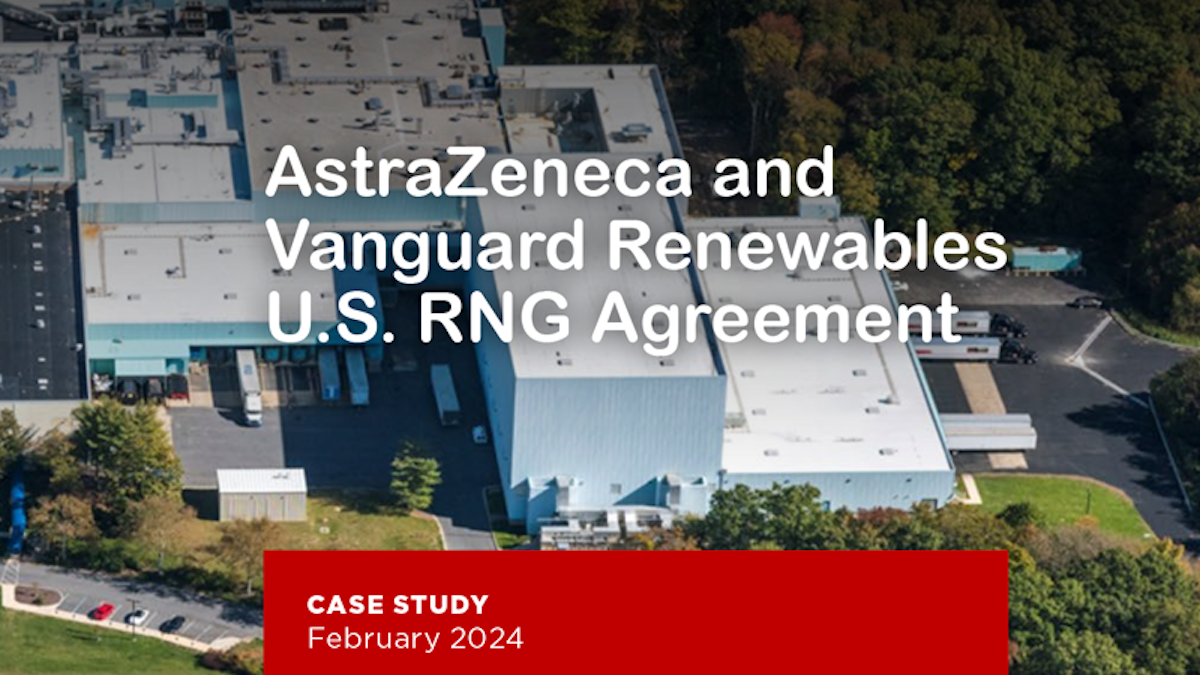 AstraZeneca and Vanguard Renewables U.S. RNG Agreement