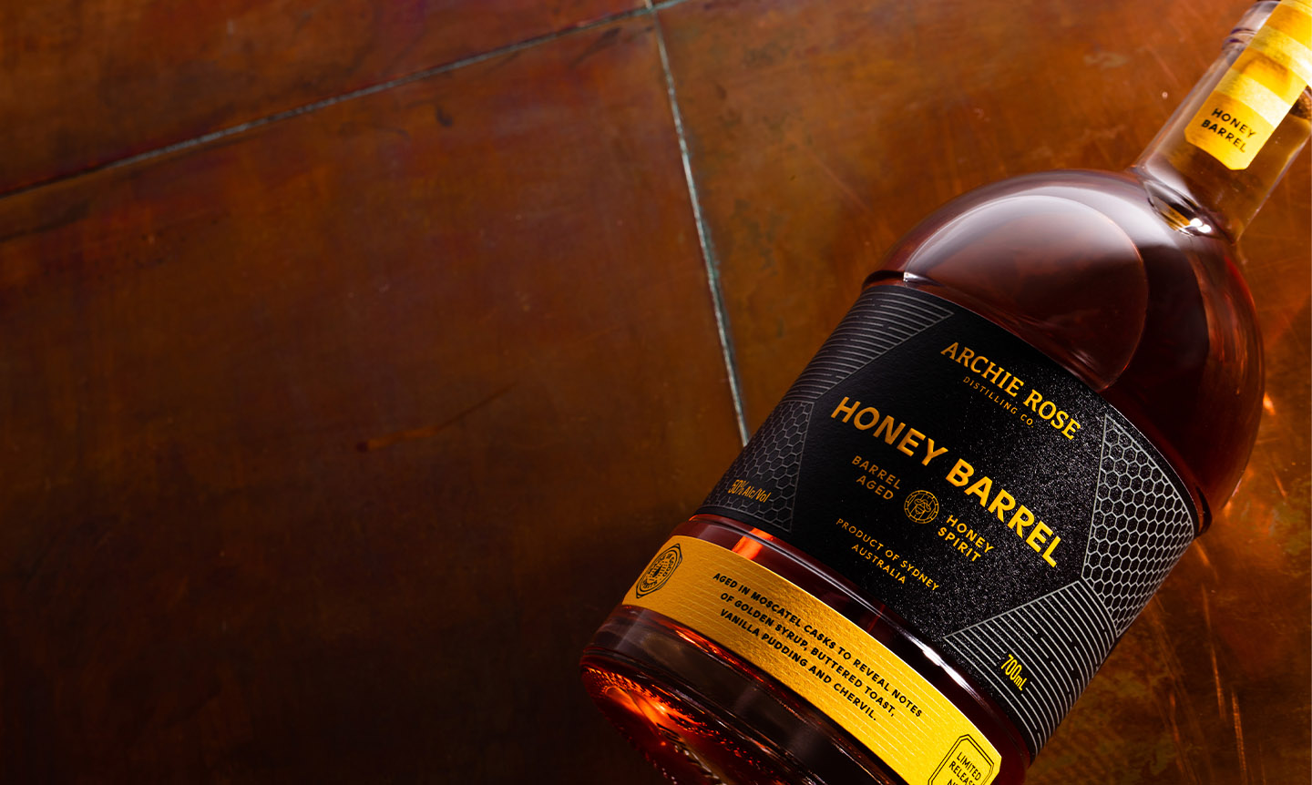 Honey Barrel, Barrel Aged Honey Spirit | Archie Rose Distilling Co.