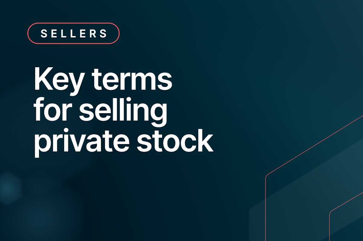 Key terms for selling private stock