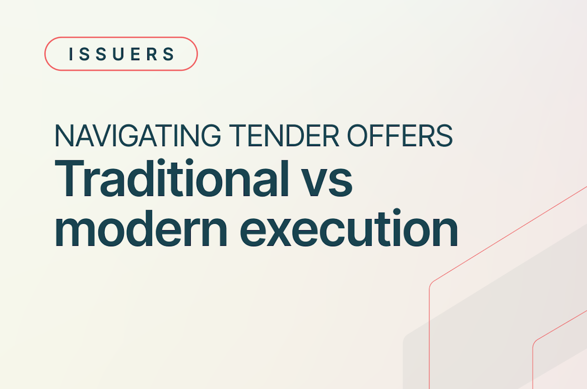 Traditional versus modern tender offer execution